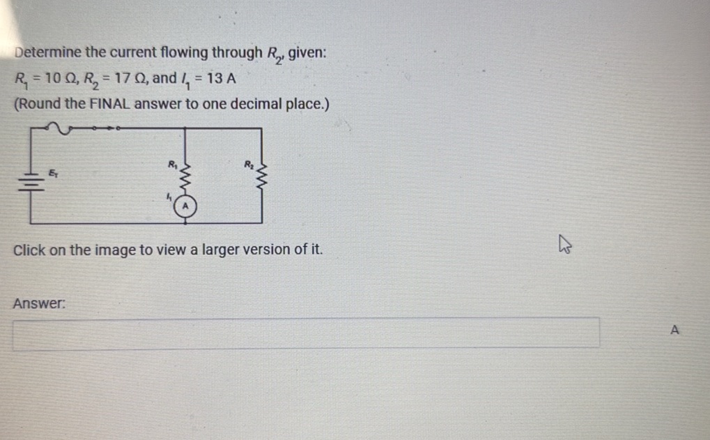Determine the current flowing through $R_2$, | StudyX