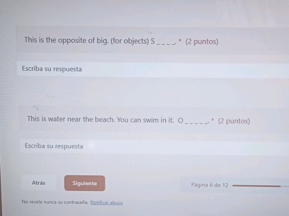 This is the opposite of big. (for objects) | StudyX