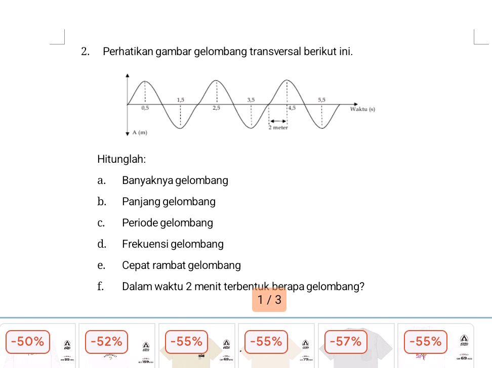2. Perhatikan gambar gelombang transversal | StudyX