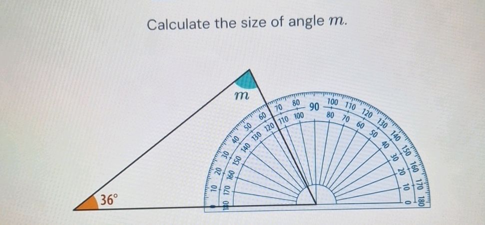 Calculate the size of angle $m$. There is a | StudyX