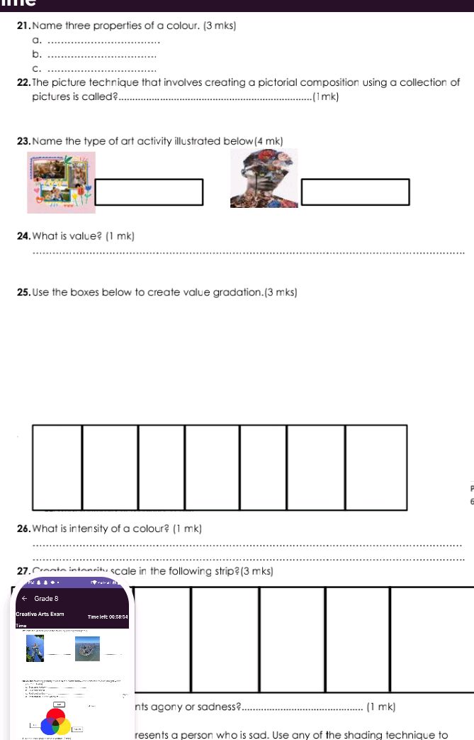 21. Name three properties of a colour. (3 | StudyX