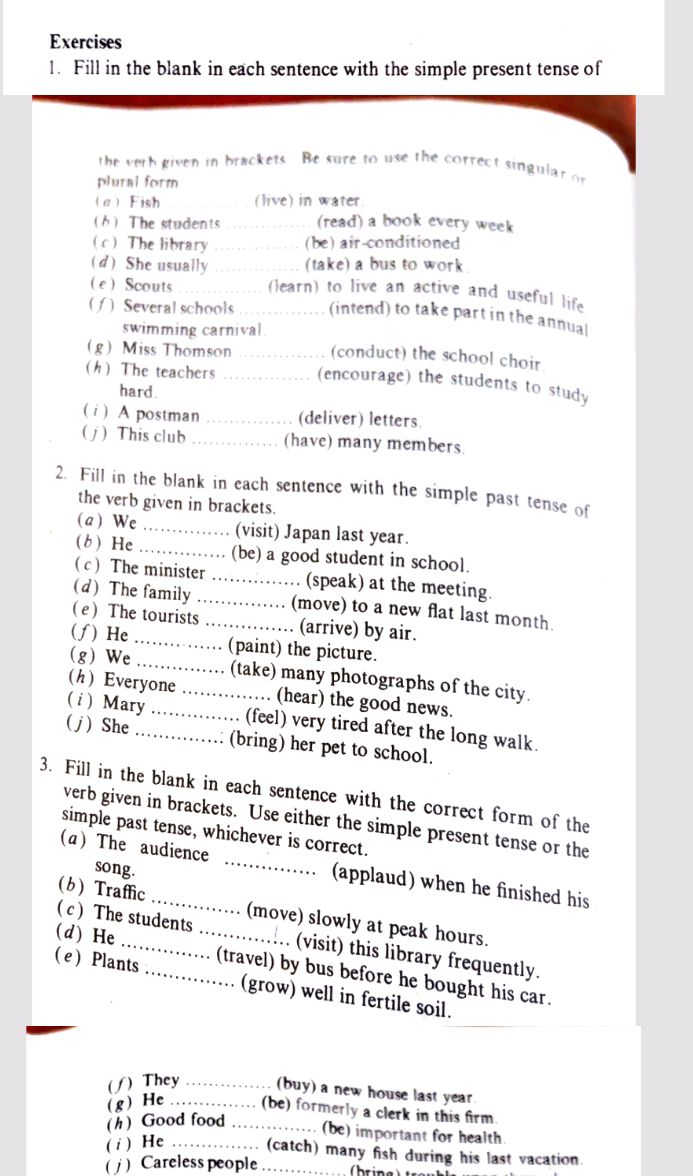 Exercises 1. Fill in the blank in each | StudyX