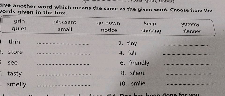 Give another word which means the same as | StudyX