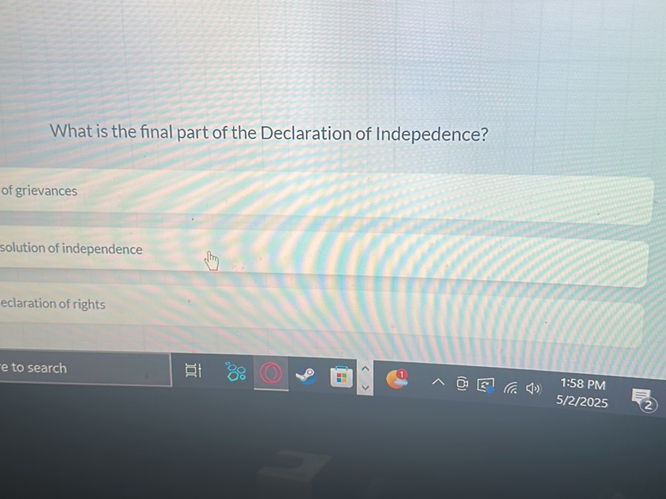 What is the final part of the Declaration of | StudyX