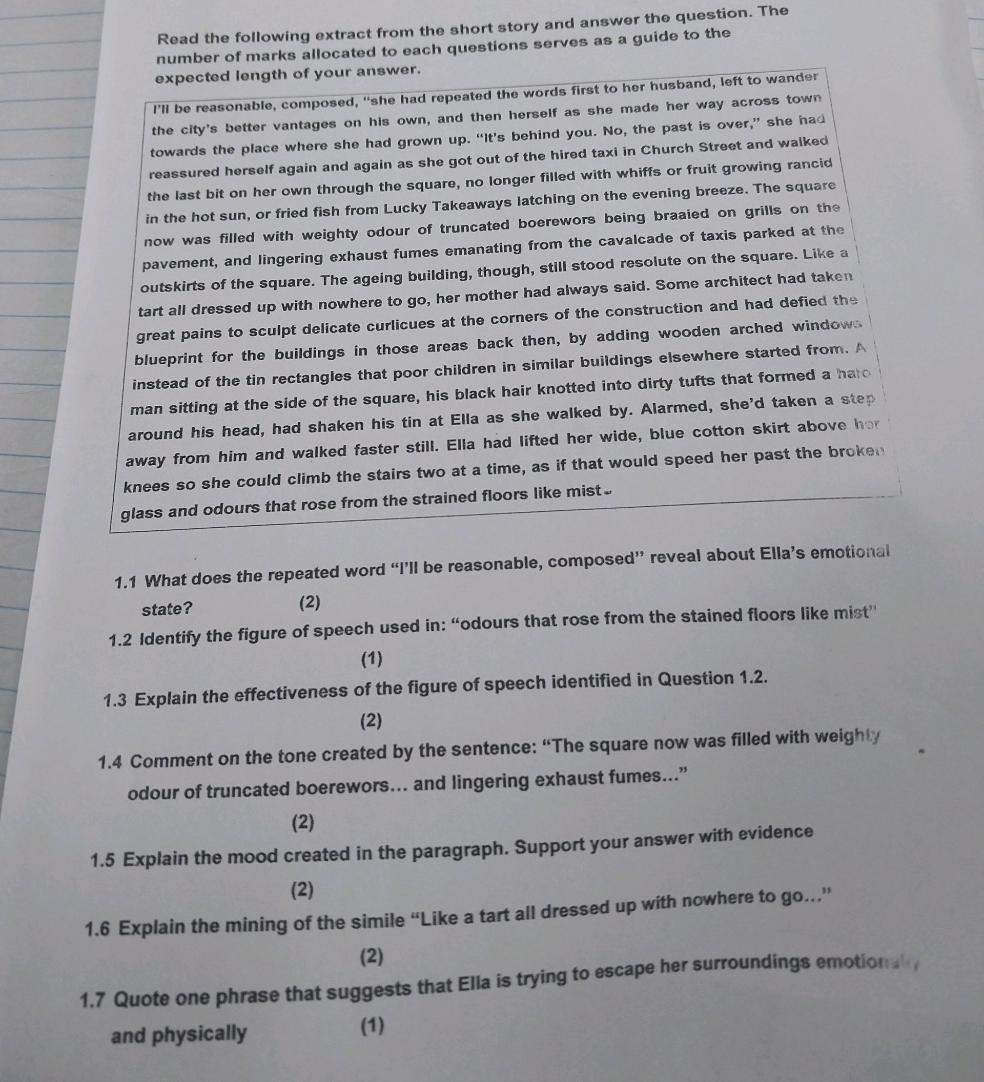 1.1 What does the repeated word "I'll be | StudyX