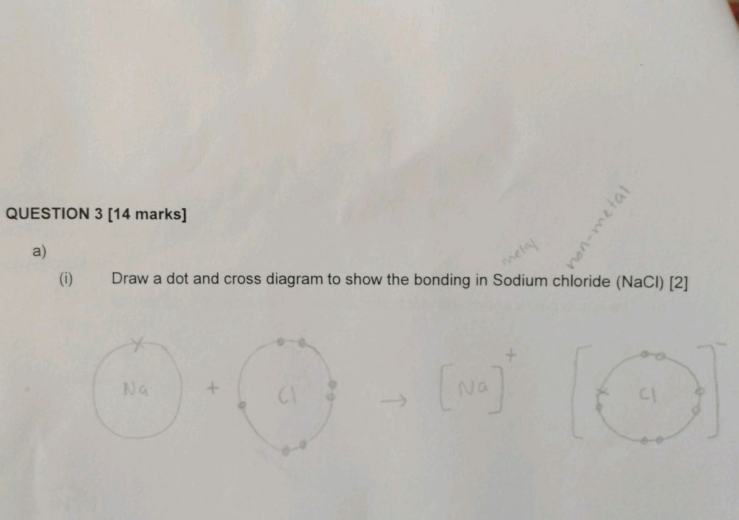 QUESTION 3 [14 marks] a) (i) Draw a dot and | StudyX