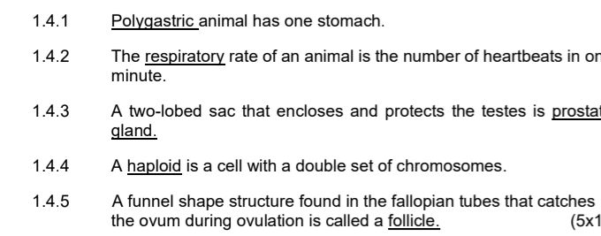 1.4.1 Polygastric animal has one stomach. | StudyX