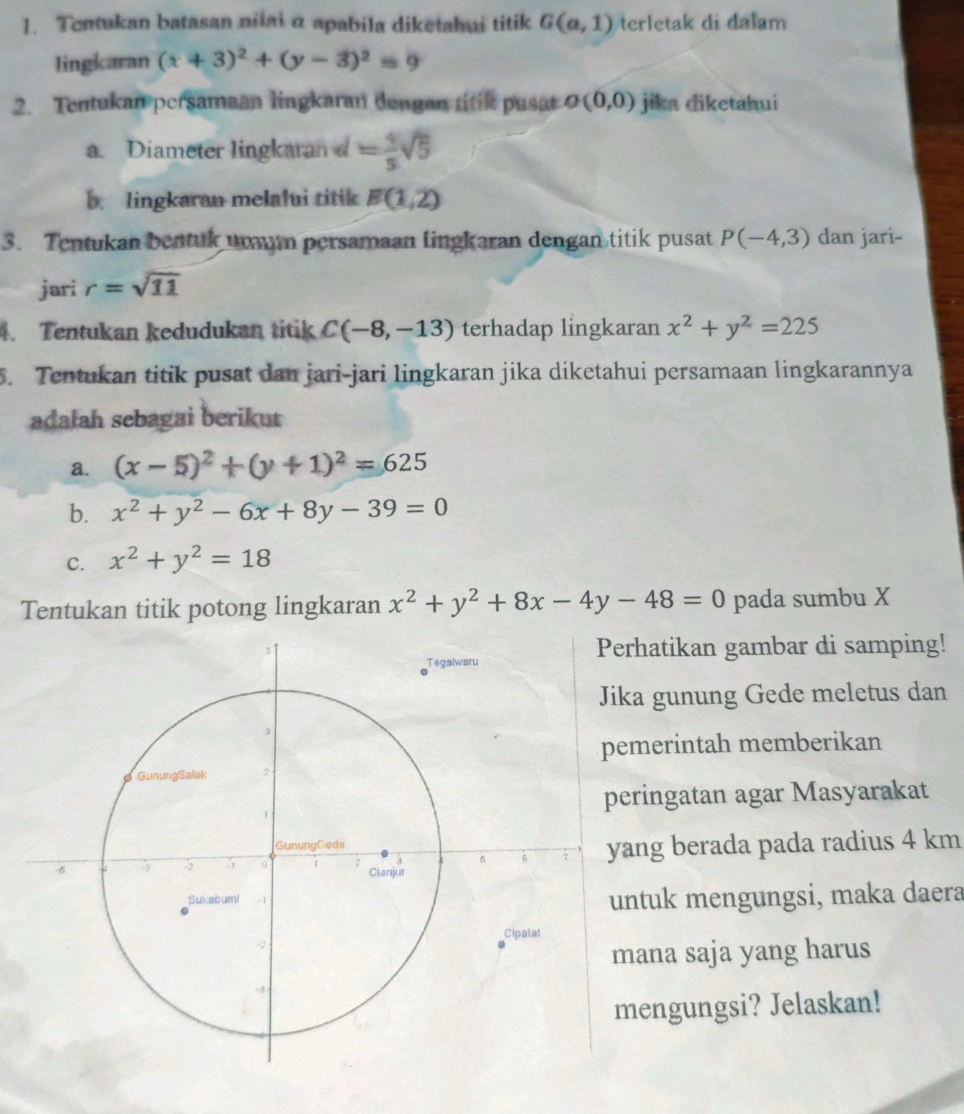 1. Tentukan batasan nilai a apabila | StudyX