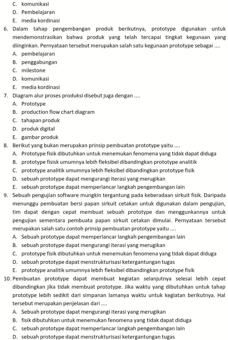 6. Dalam tahap pengembangan produk | StudyX