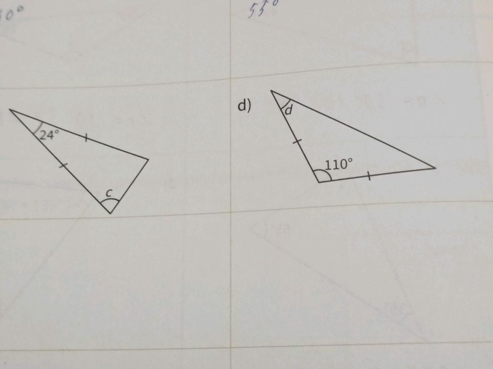 The image shows two isosceles triangles. The | StudyX
