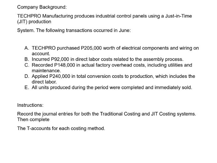 Company Background: TECHPRO Manufacturing | StudyX