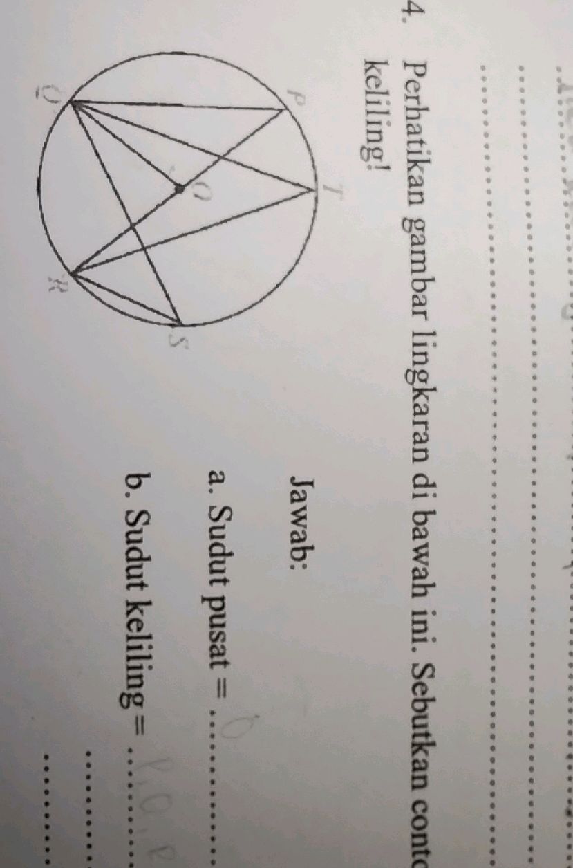 4. Perhatikan gambar lingkaran di bawah ini. | StudyX