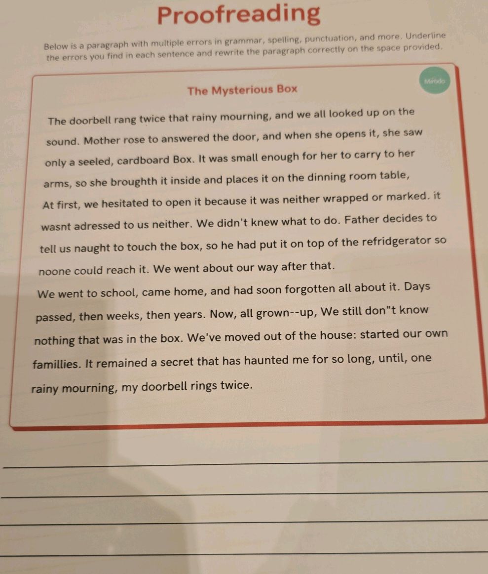 Below is a paragraph with multiple errors in | StudyX