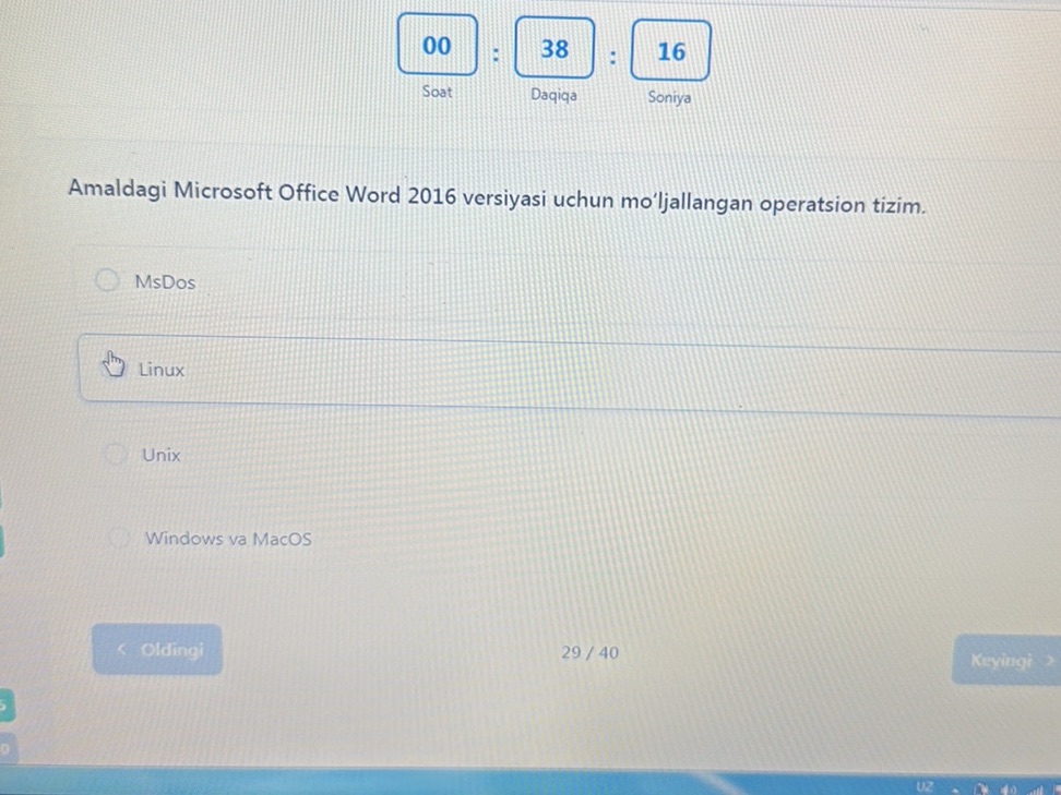Amaldagi Microsoft Office Word 2016 | StudyX