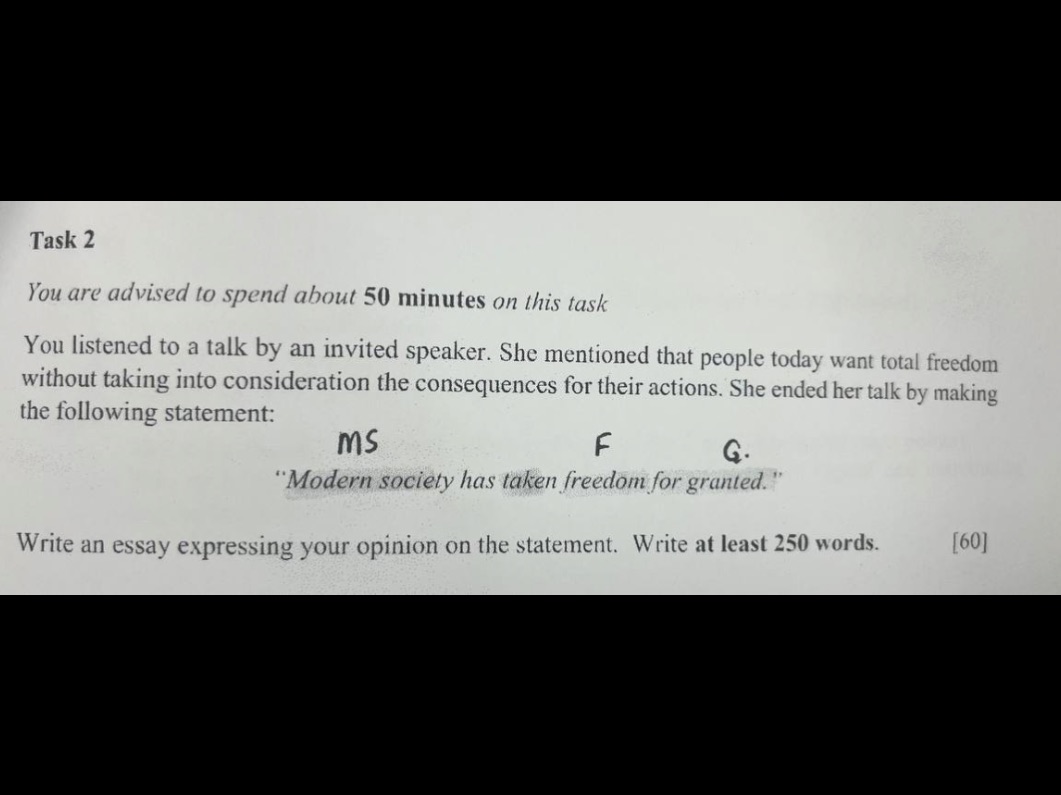 Write an essay expressing your opinion on | StudyX