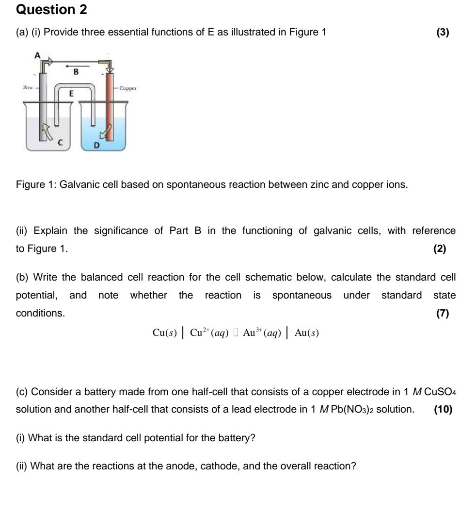Question 2 (a) (i) Provide three essential | StudyX