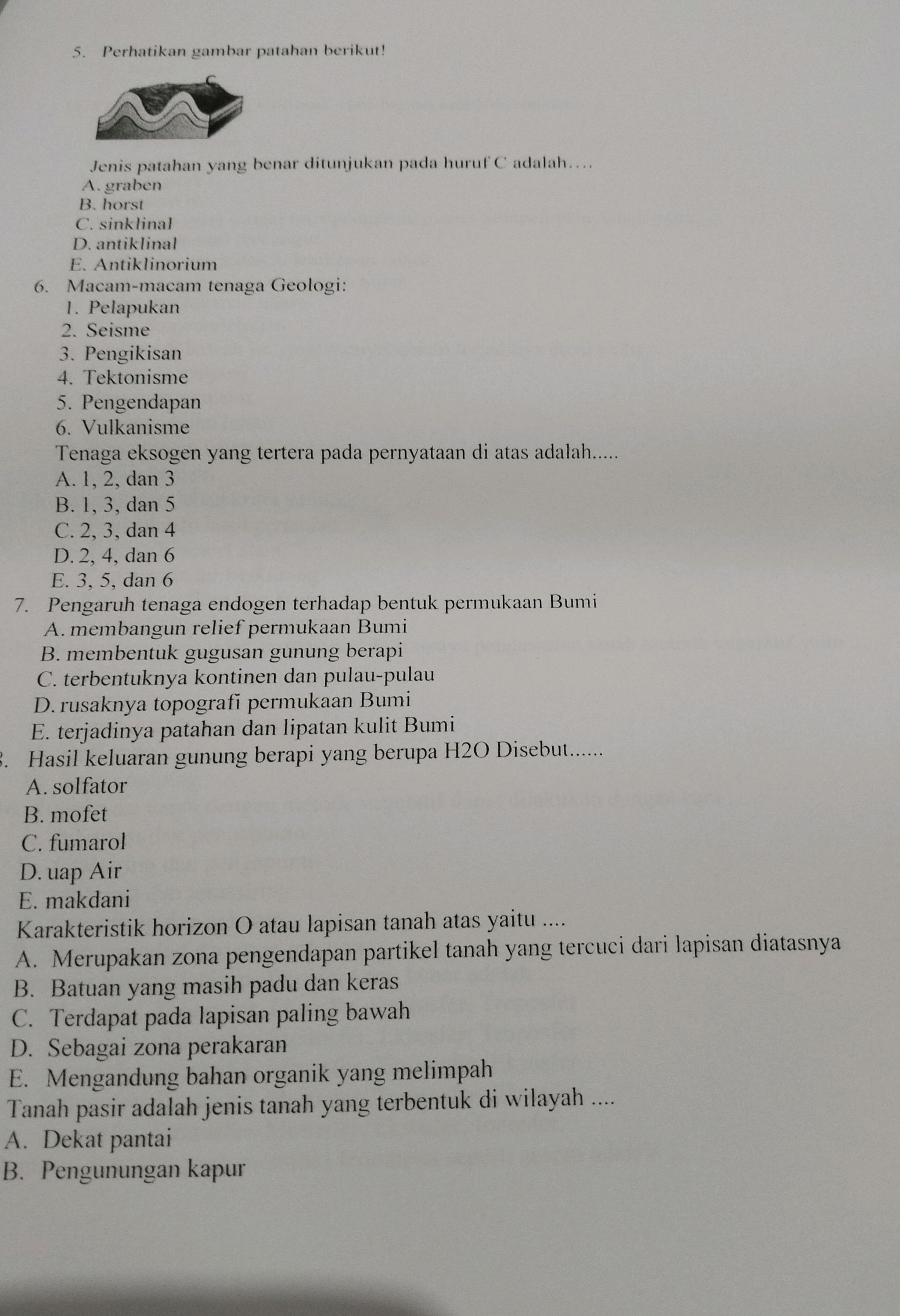 5. Perhatikan gambar patahan berikut! Jenis | StudyX