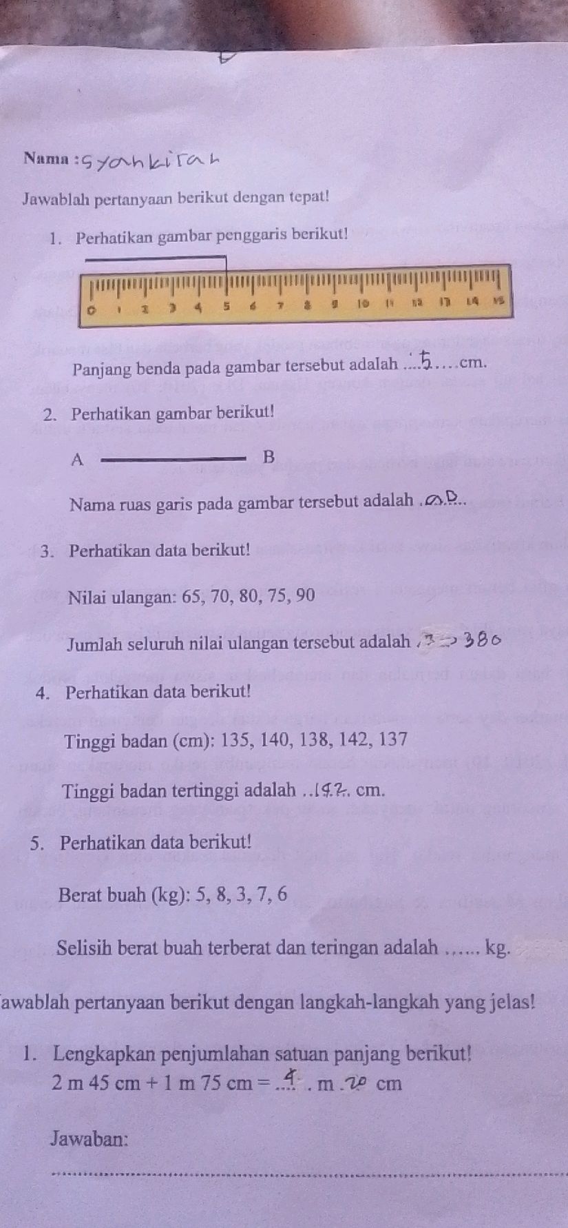 1. Perhatikan gambar penggaris berikut! | StudyX