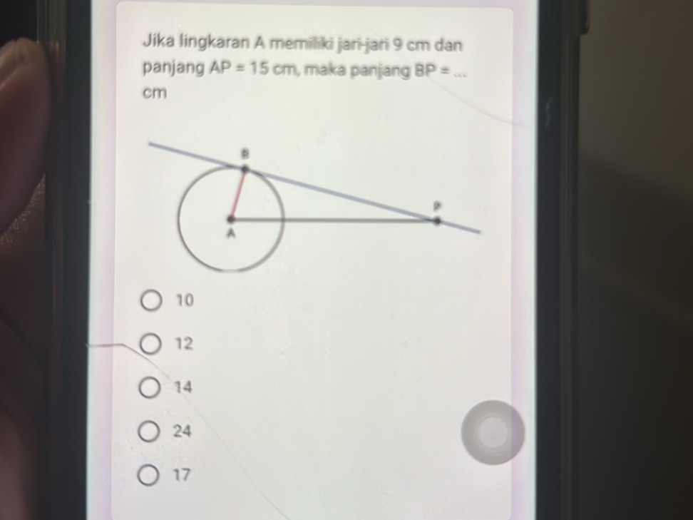 Jika lingkaran A memiliki jari-jari 9 cm dan | StudyX