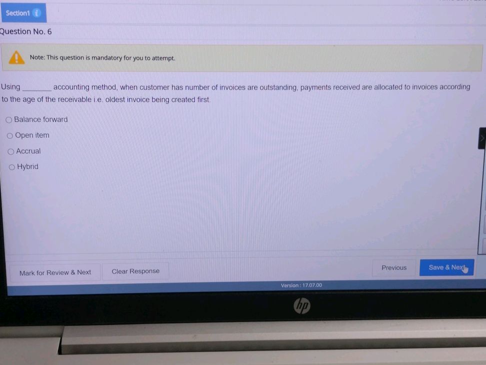 Using _______ accounting method, when | StudyX