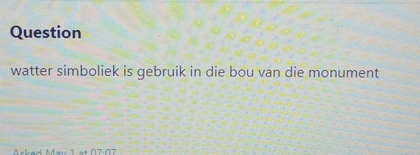 watter simboliek is gebruik in die bou van | StudyX