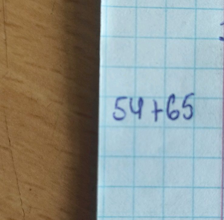 Adding 54 and 65 | StudyX