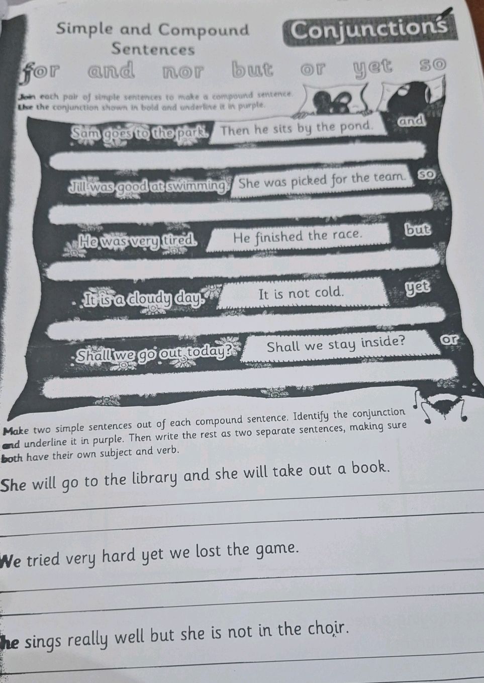 Join each pair of simple sentences to make a | StudyX