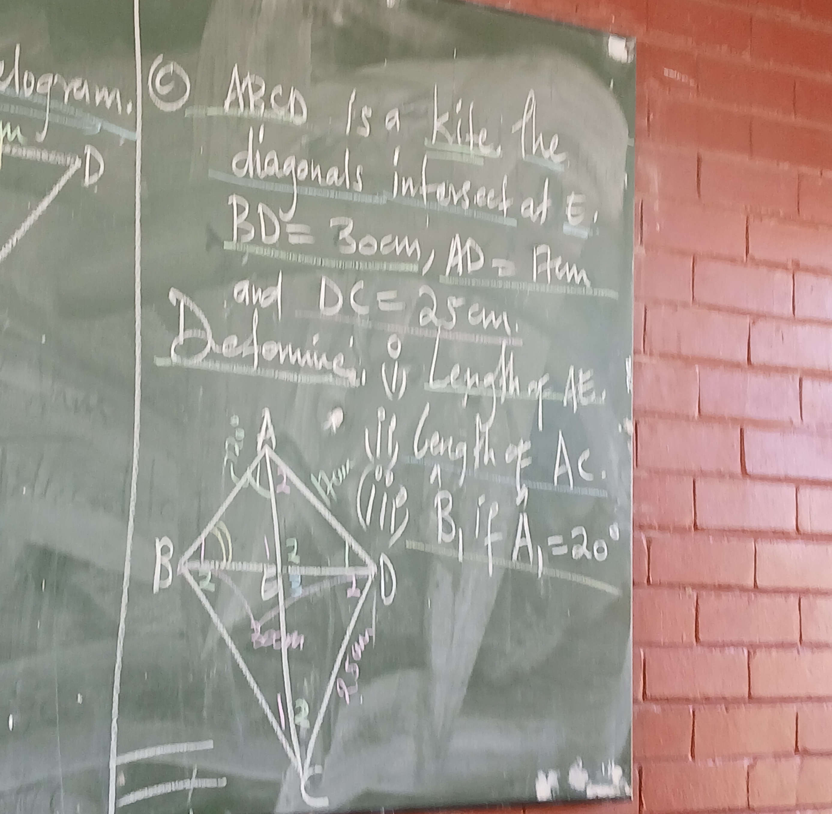 ABCD is a kite the diagonals intersect at E. | StudyX