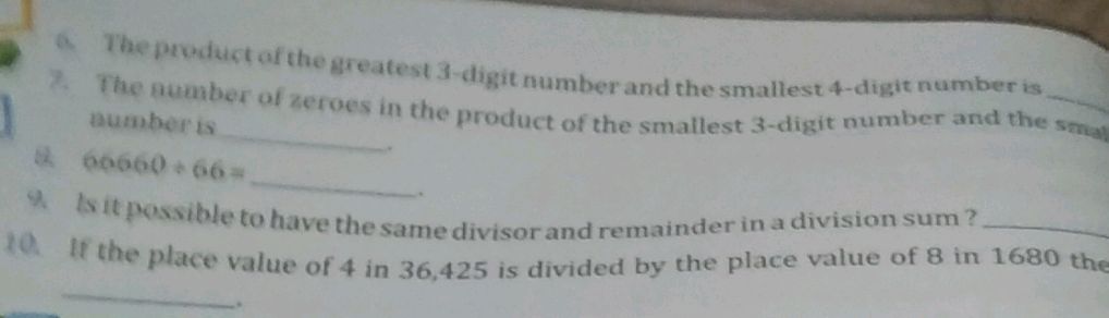 6. The product of the greatest 3-digit | StudyX