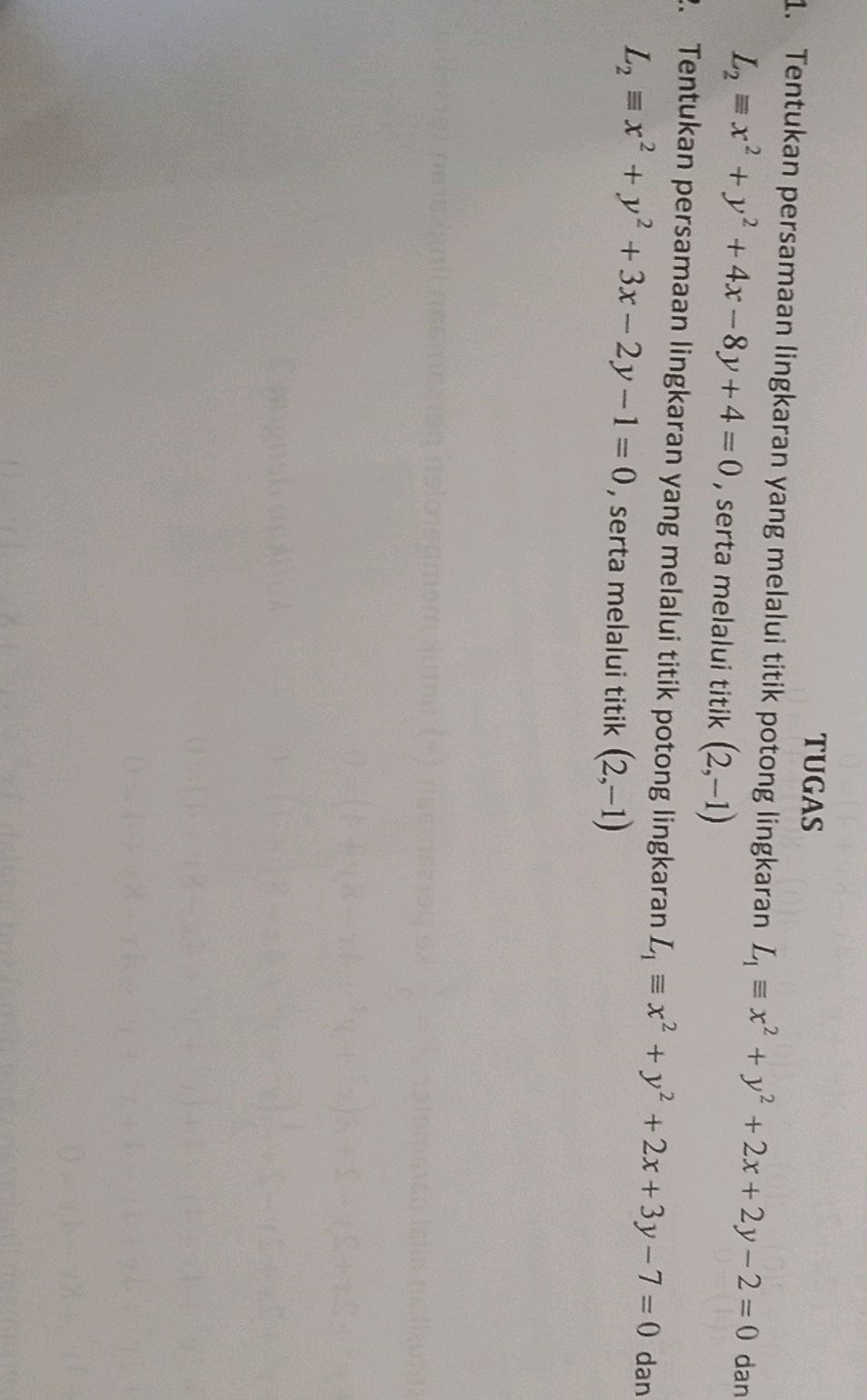 1. Tentukan persamaan lingkaran yang melalui | StudyX
