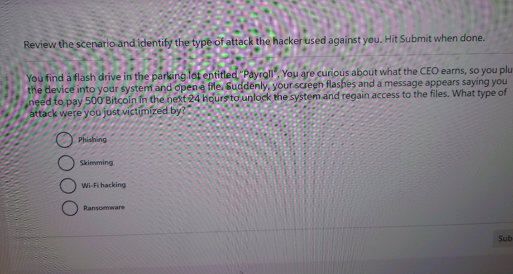 Review the scenario and identify the type of | StudyX