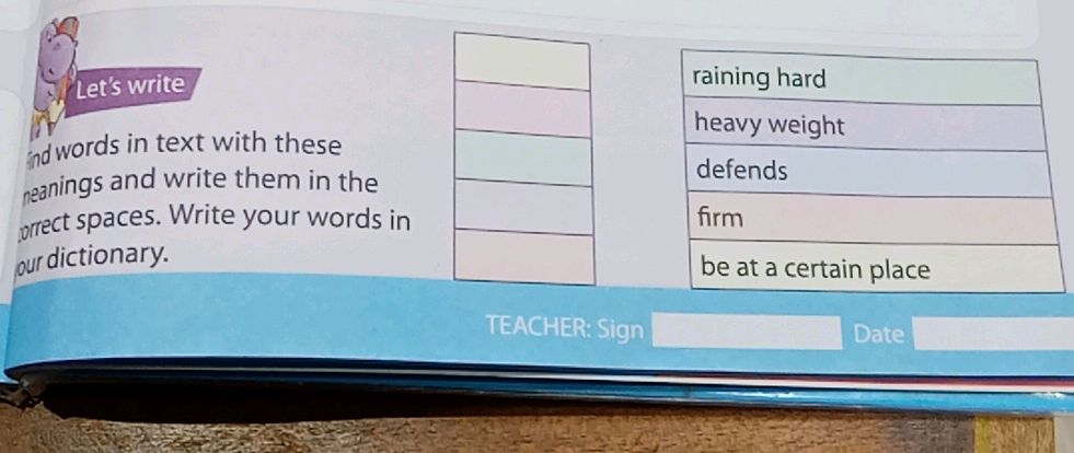 Find words in text with these meanings and | StudyX