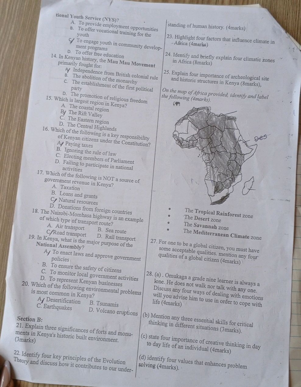 14. In Kenyan history, the Mau Mau Movement | StudyX