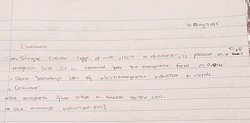 (a) Single circular loop of wire 12cm in | StudyX