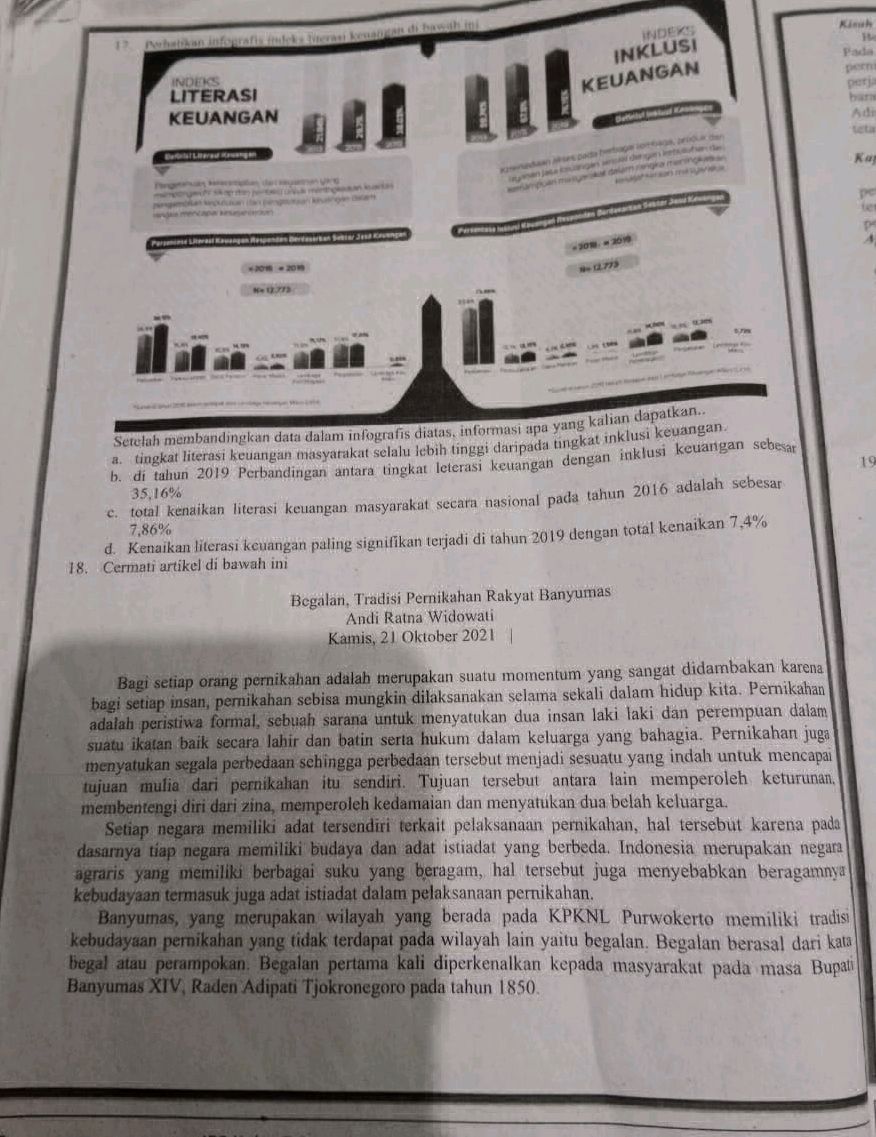 17. Perhatikan infografis indeks literasi | StudyX