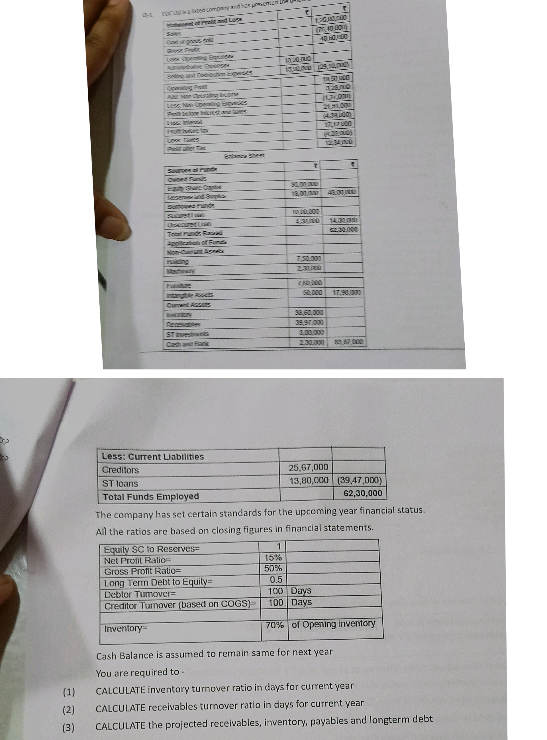 You are required to - (1) CALCULATE | StudyX