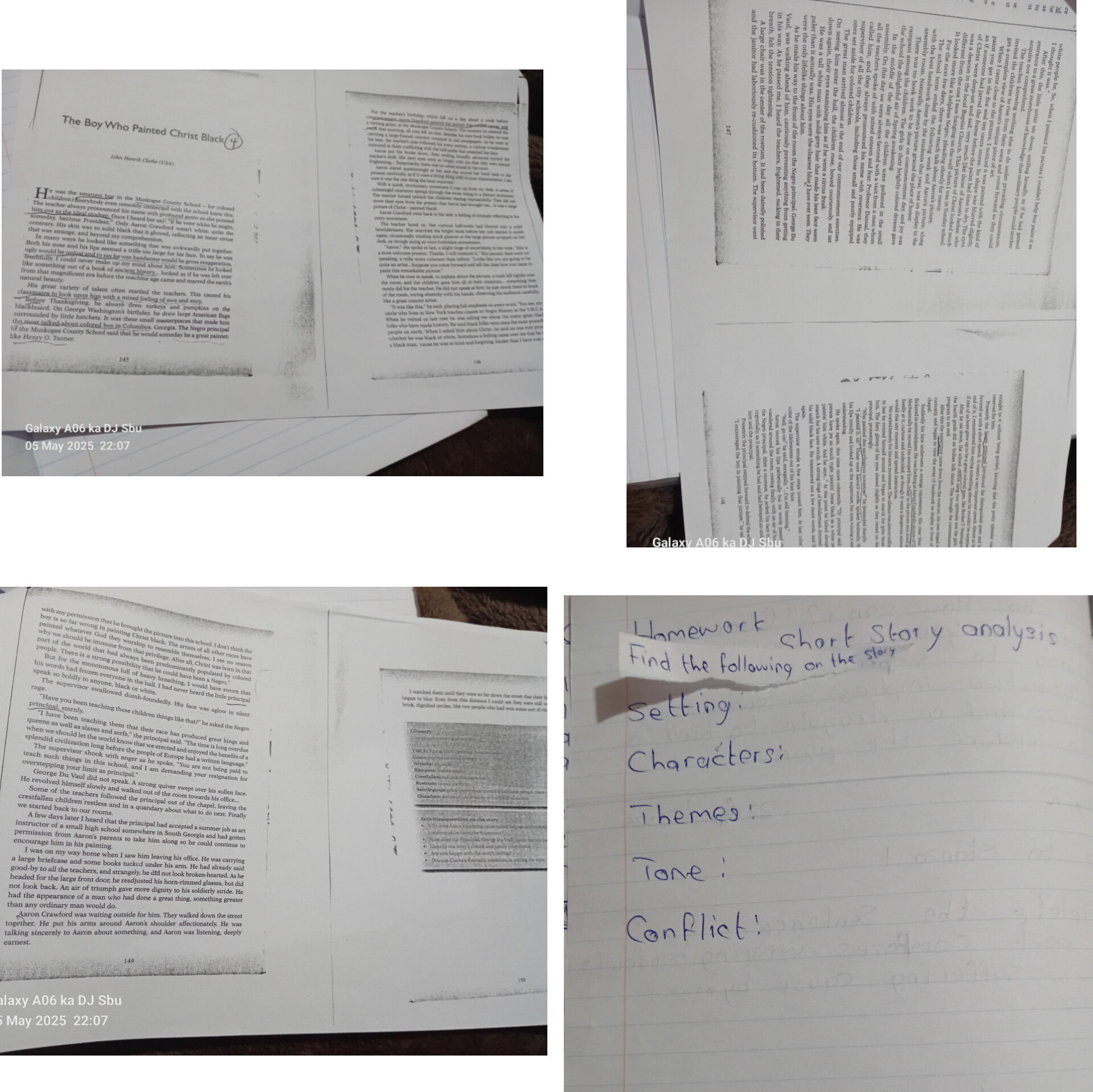 Homework Short Story analysis Find the | StudyX