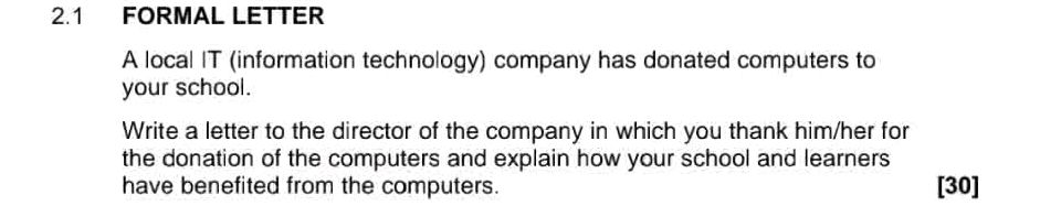 2.1 FORMAL LETTER A local IT (information | StudyX