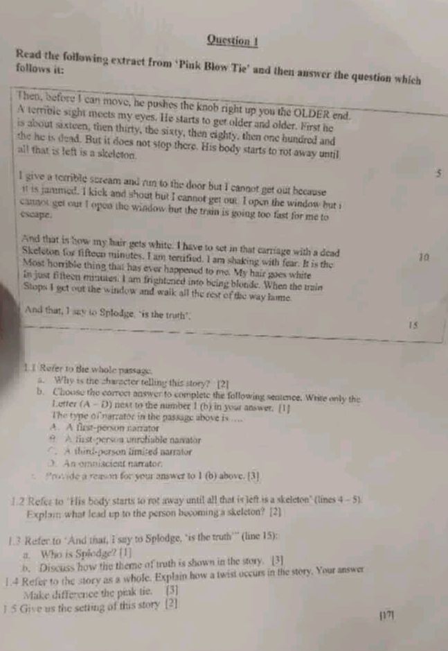 Question 1 Read the following extract from | StudyX
