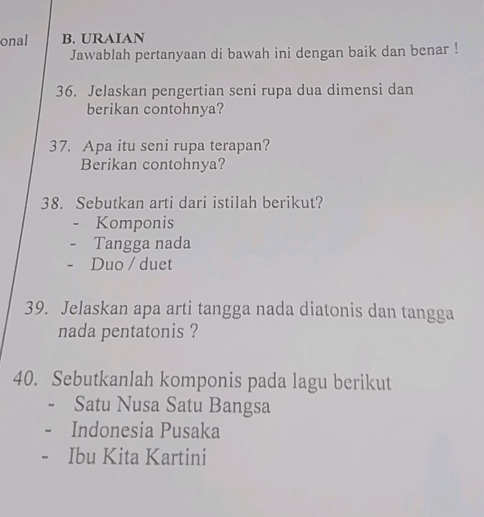 36. Jelaskan pengertian seni rupa dua | StudyX