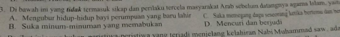 3. Di bawah ini yang tidak termasuk sikap | StudyX