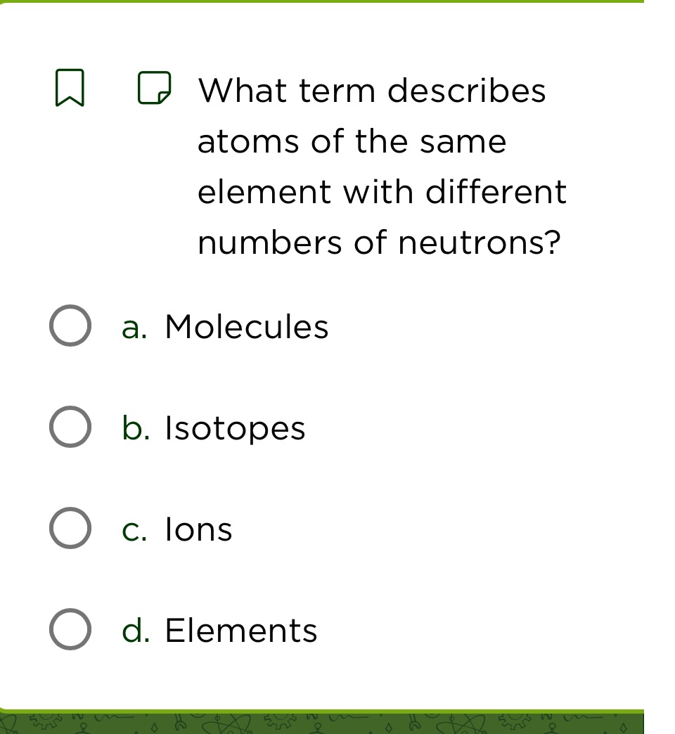 What term describes atoms of the same | StudyX
