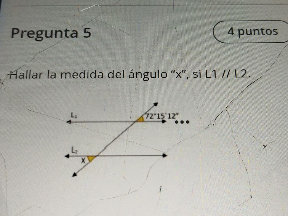 Hallar la medida del ángulo "x", si L1 // | StudyX