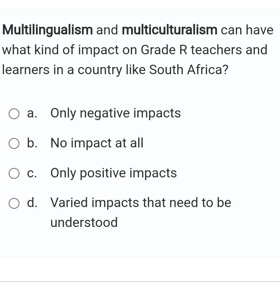 Multilingualism and multiculturalism can | StudyX