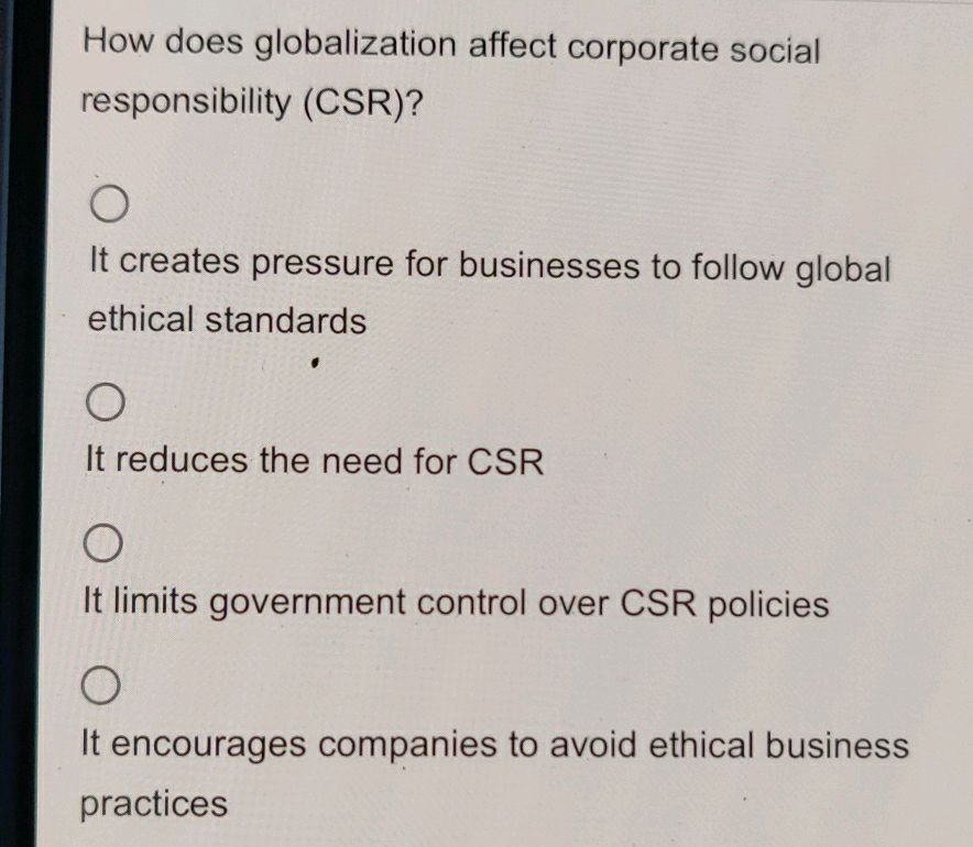 How does globalization affect corporate | StudyX