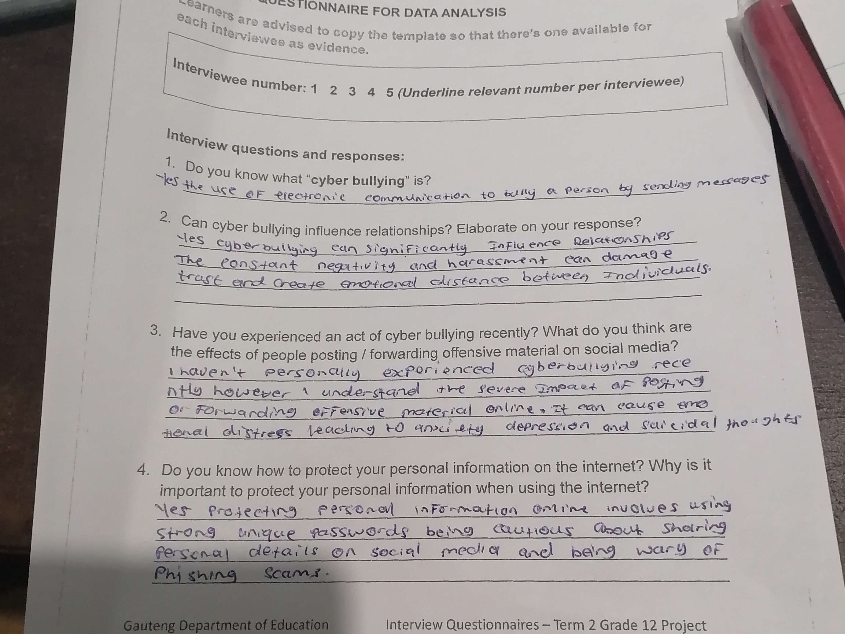 1. Do you know what "cyber bullying" is? Yes | StudyX