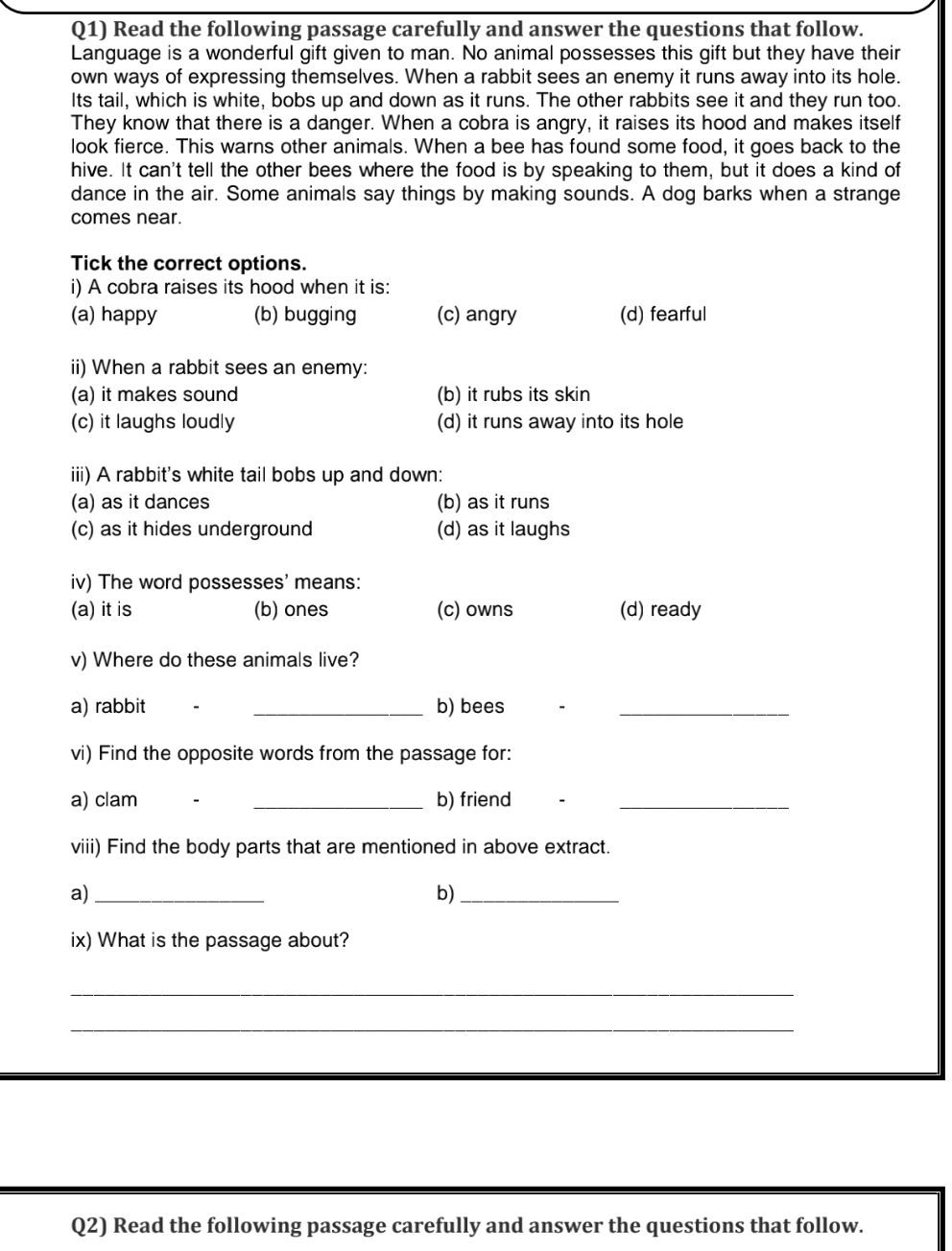 Q1) Read the following passage carefully and | StudyX