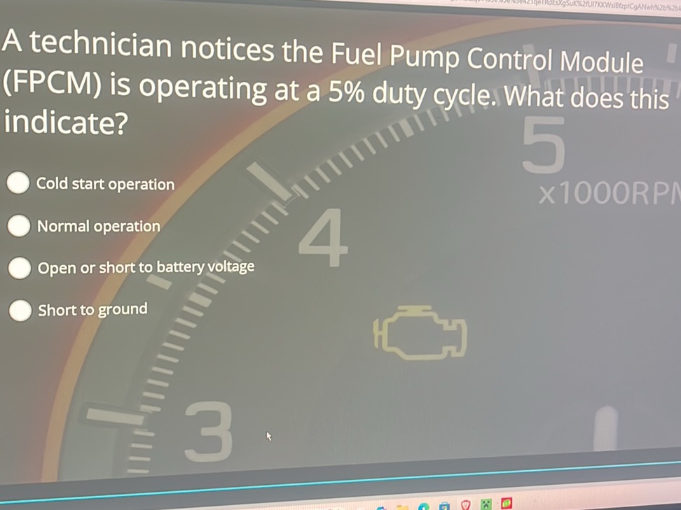 A technician notices the Fuel Pump Control | StudyX