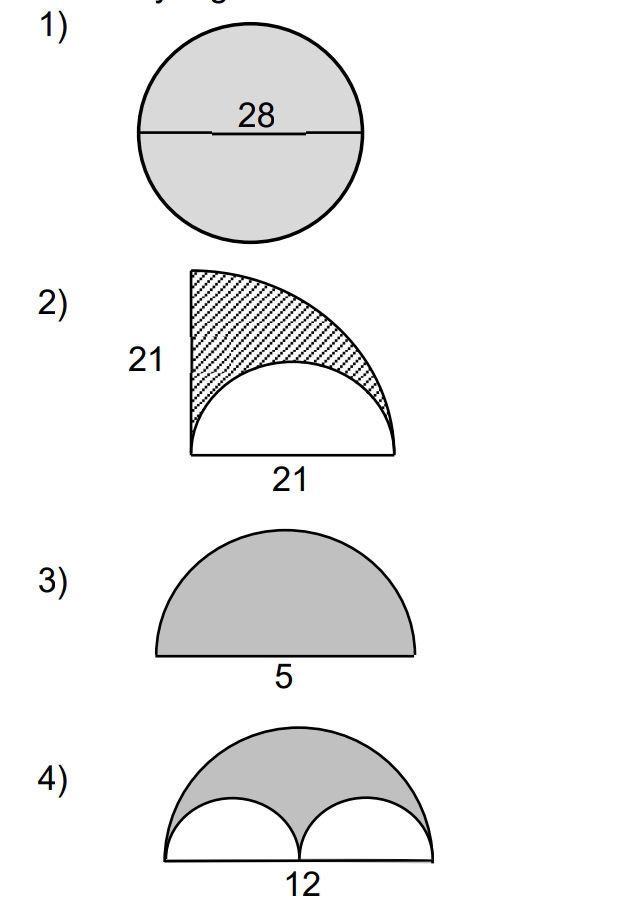 1) A circle with a diameter of 28. 2) A | StudyX