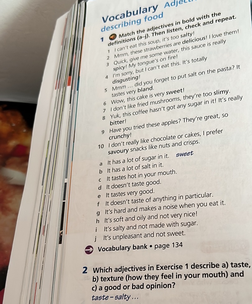 1 Match the adjectives in bold with the | StudyX